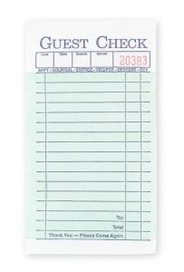 Guest Checks - 1 Part Single Paper (Green) - Boston North